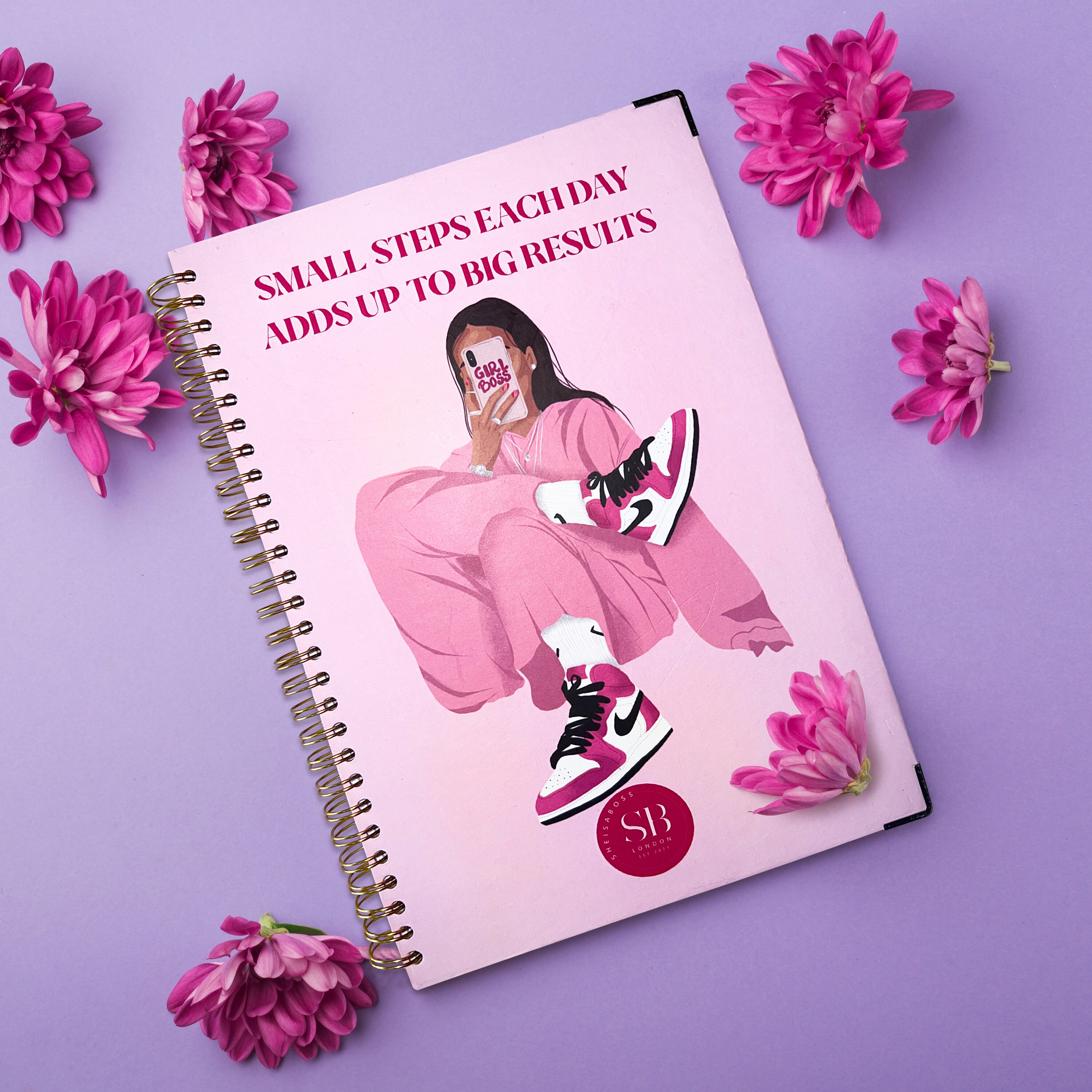 Pink Notebook Journal, Set of 3 Girls Notebooks, Spiral Notebook ...