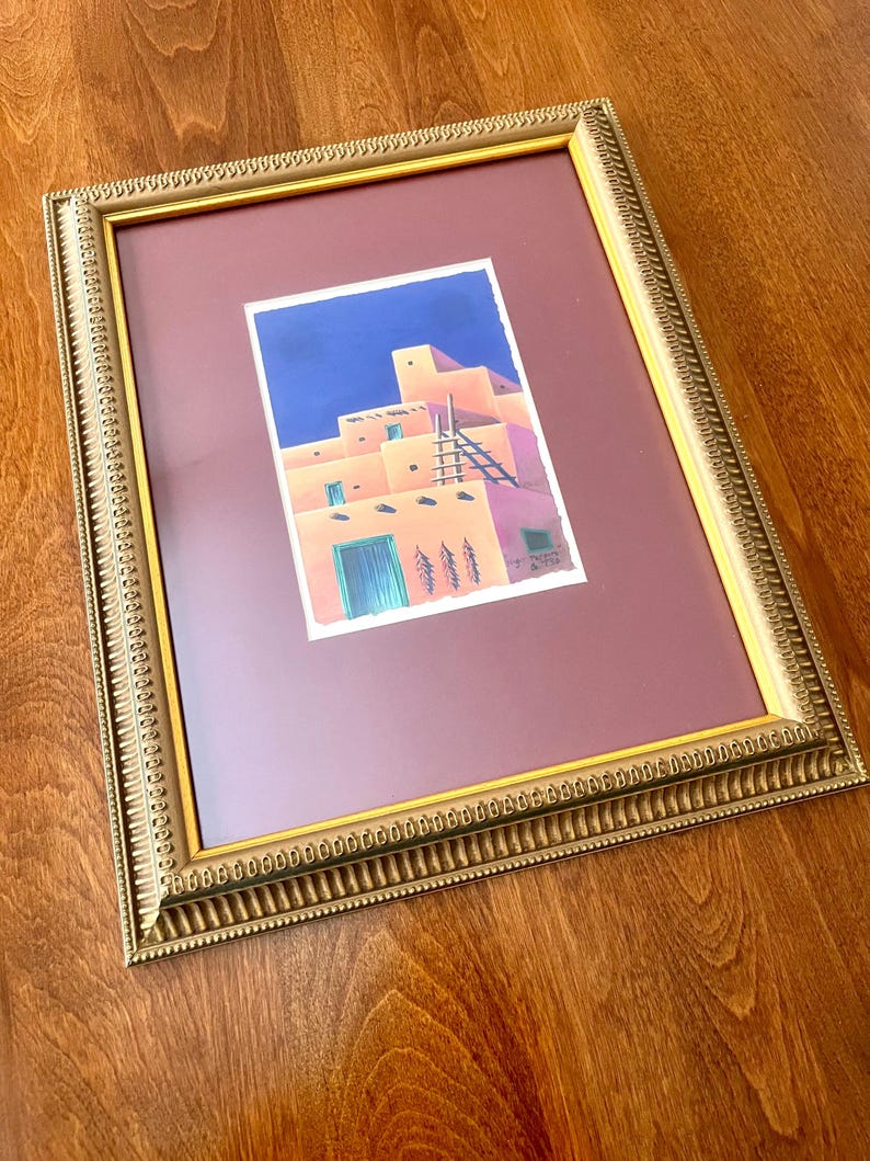 Tso (geraldine) Original Watercolor Painting of Peppers and a Pueblo ...