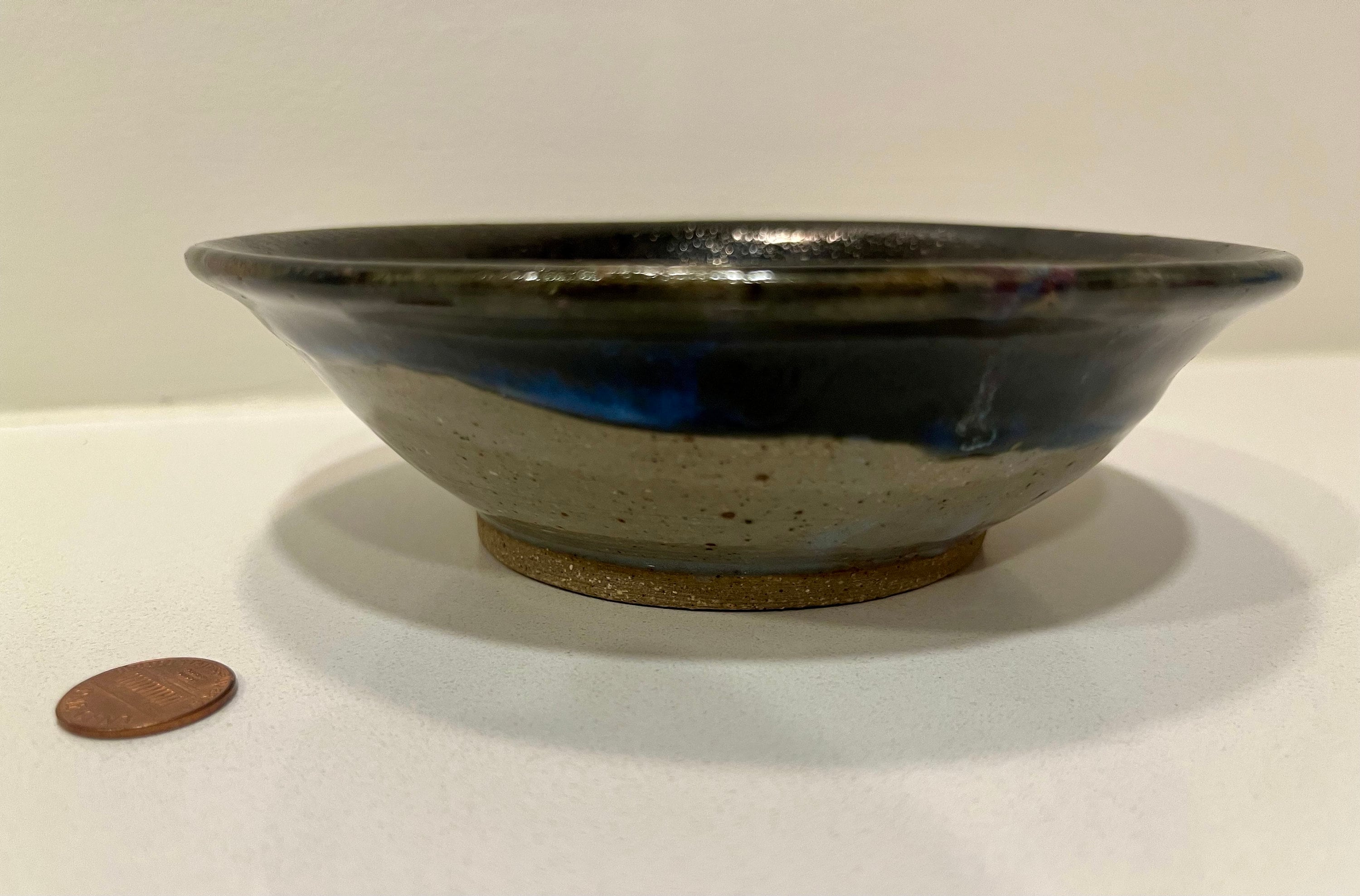 Highland Pottery Vintage Blue and Grey Glaze Stoneware Bowl / - Etsy