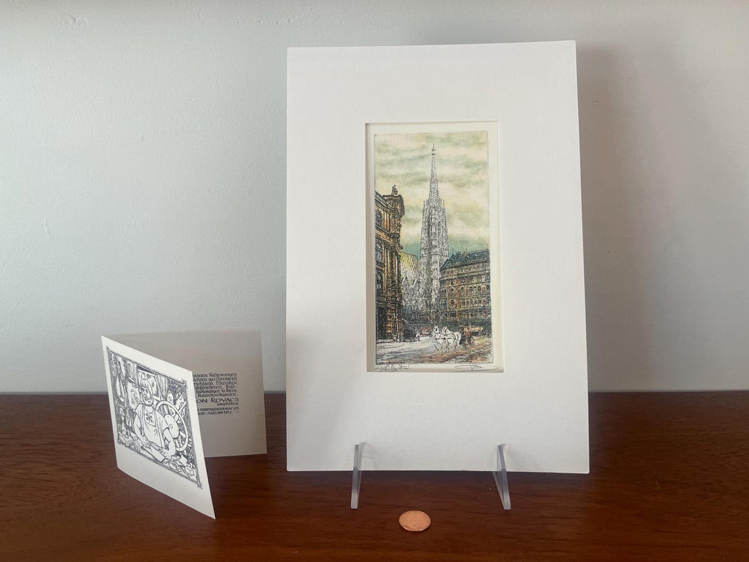 Kovacs (gerson) Unframed Matted Original Etching of St Stephen’s ...