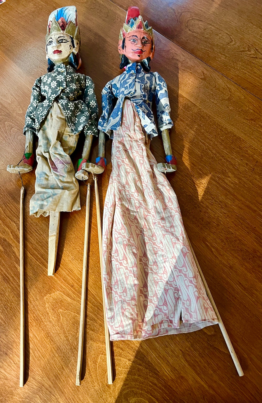 Indonesian, Set of 2 Vintage Wayang Golek Hand Puppets Complementary ...
