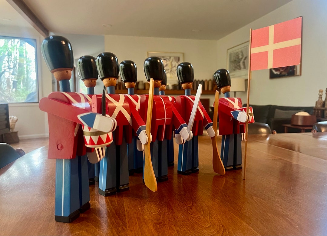 Kay Bojesen Vintage Painted Wood Soldiers Set of 8 2 Drummers, 2 ...