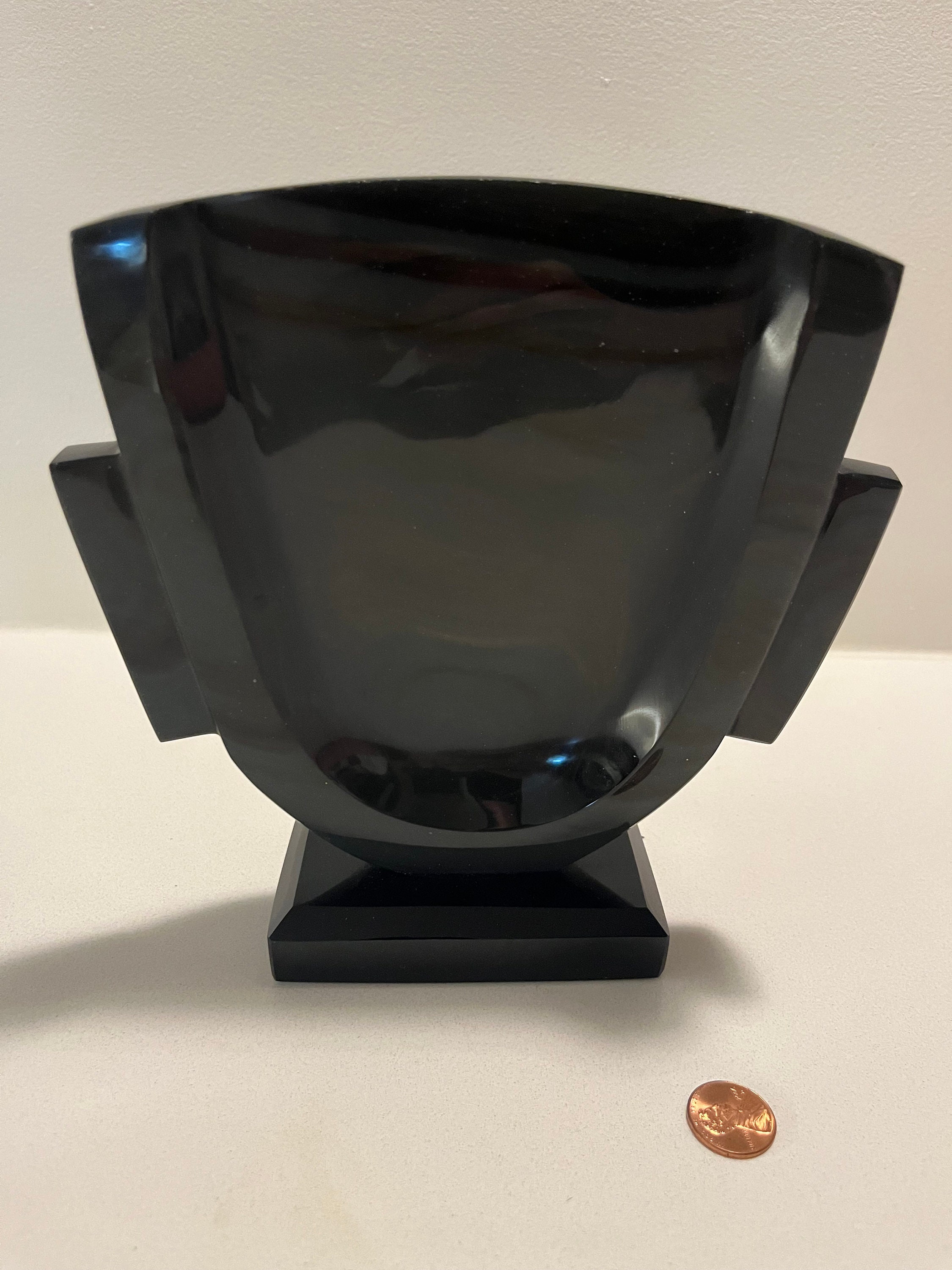 Teotihuacan Carved Obsidian Mask Sculpture Mexican Modern Mcm ...