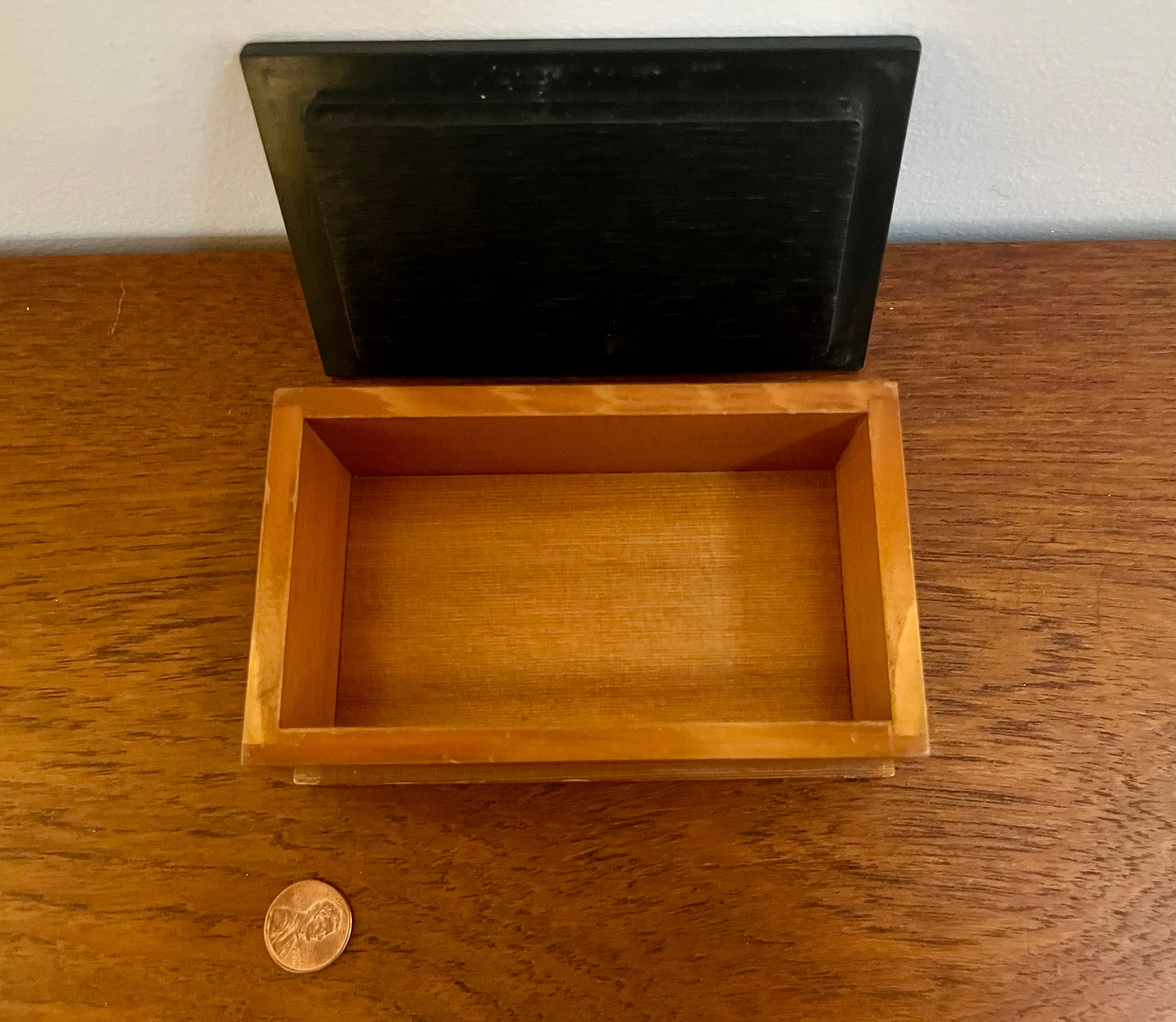 Haida Style Canadian Vintage Cedar Jewelry Box / Desk Box With Ebonized ...
