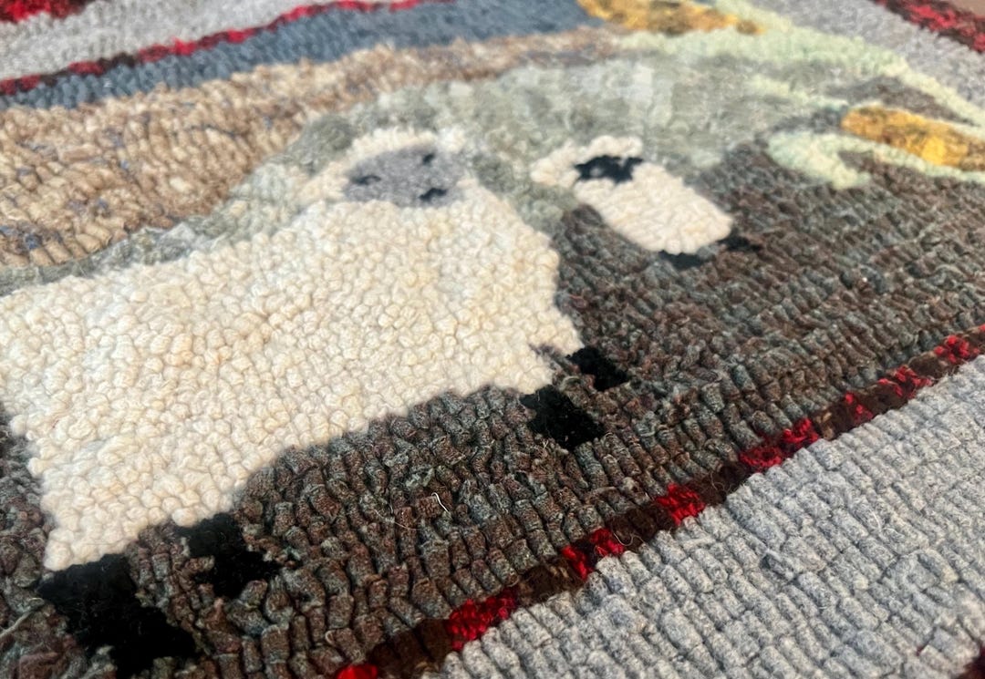 Americana Finished Wool Handmade Hooked Rug / Wall Hanging (17” W X 14 ...