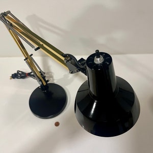 Electrix Vintage Black Enamel & Brass Chrome Architects Desk, Table or ...