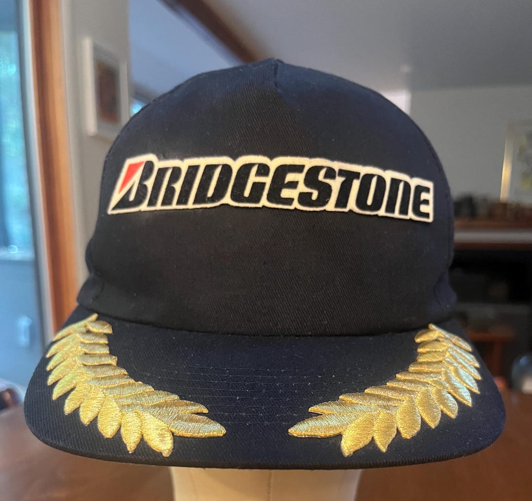 Vintage Black and Gold Laurels KC Brand Bridgestone Snap-back Trucker ...