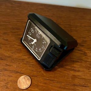Picco Vintage Black and White Folding Bedside & Travel Alarm Clock With ...