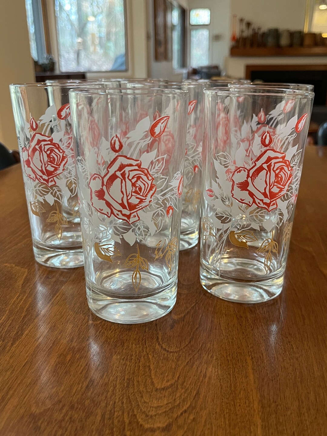 Melmac Dinnerware (boonton) Vintage Set of 8 Water Glasses Patterned ...
