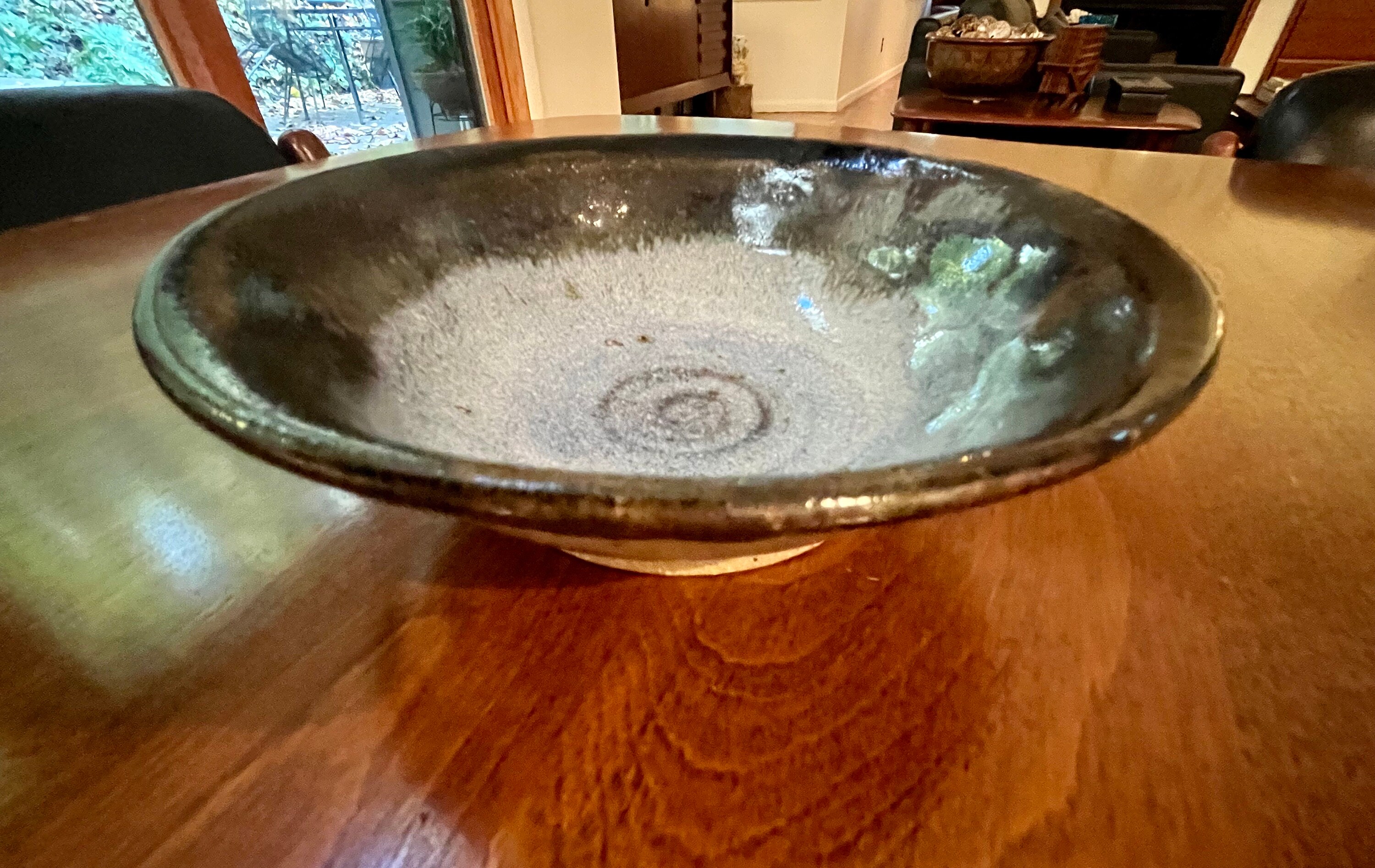 Highland Pottery Vintage Blue and Grey Glaze Stoneware Bowl / - Etsy