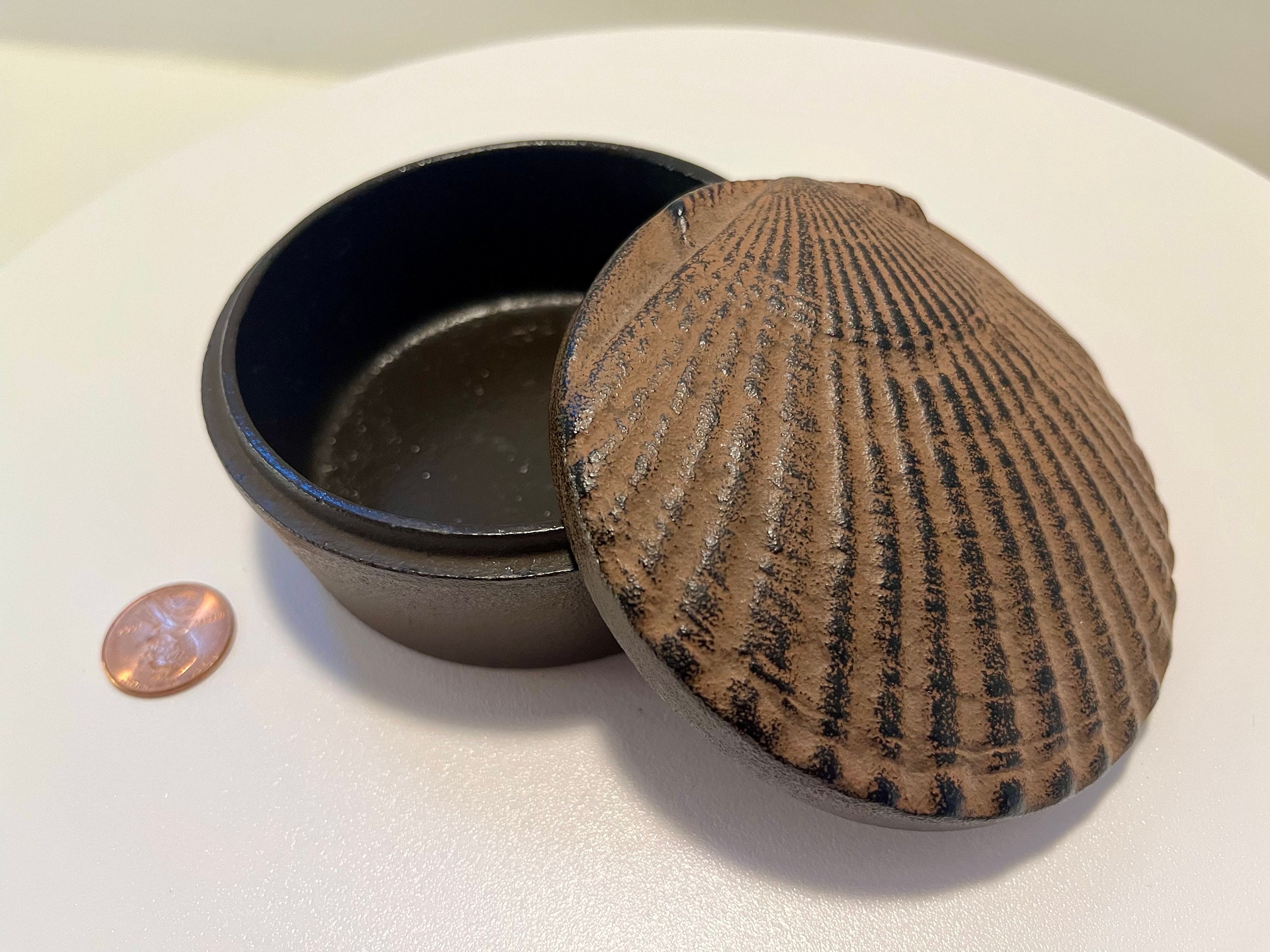 Japanese Vintage Cast Iron Jewelry Box With Scallop Shaped Lid Japan ...