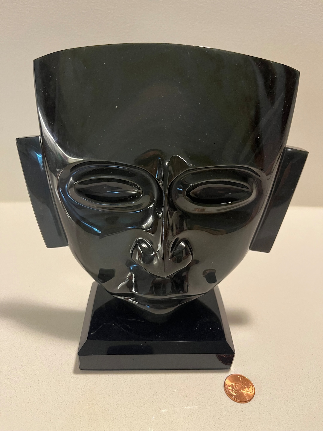 Teotihuacan Carved Obsidian Mask Sculpture - Mexican - Modern - Mcm ...