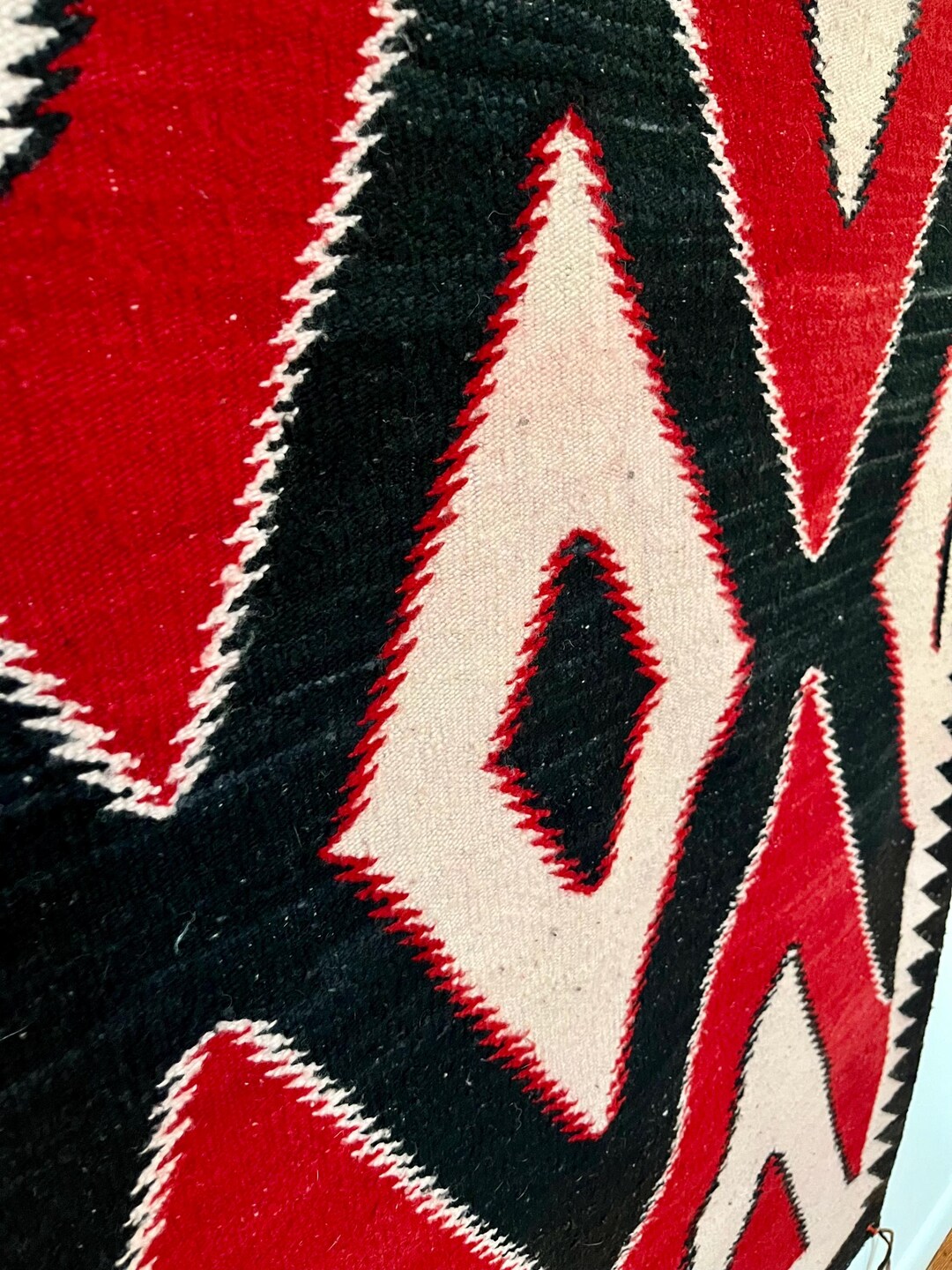 Navajo Ganado Vintage (4’x6’) Rug / Blanket / Wall Hanging - Red, Cream ...