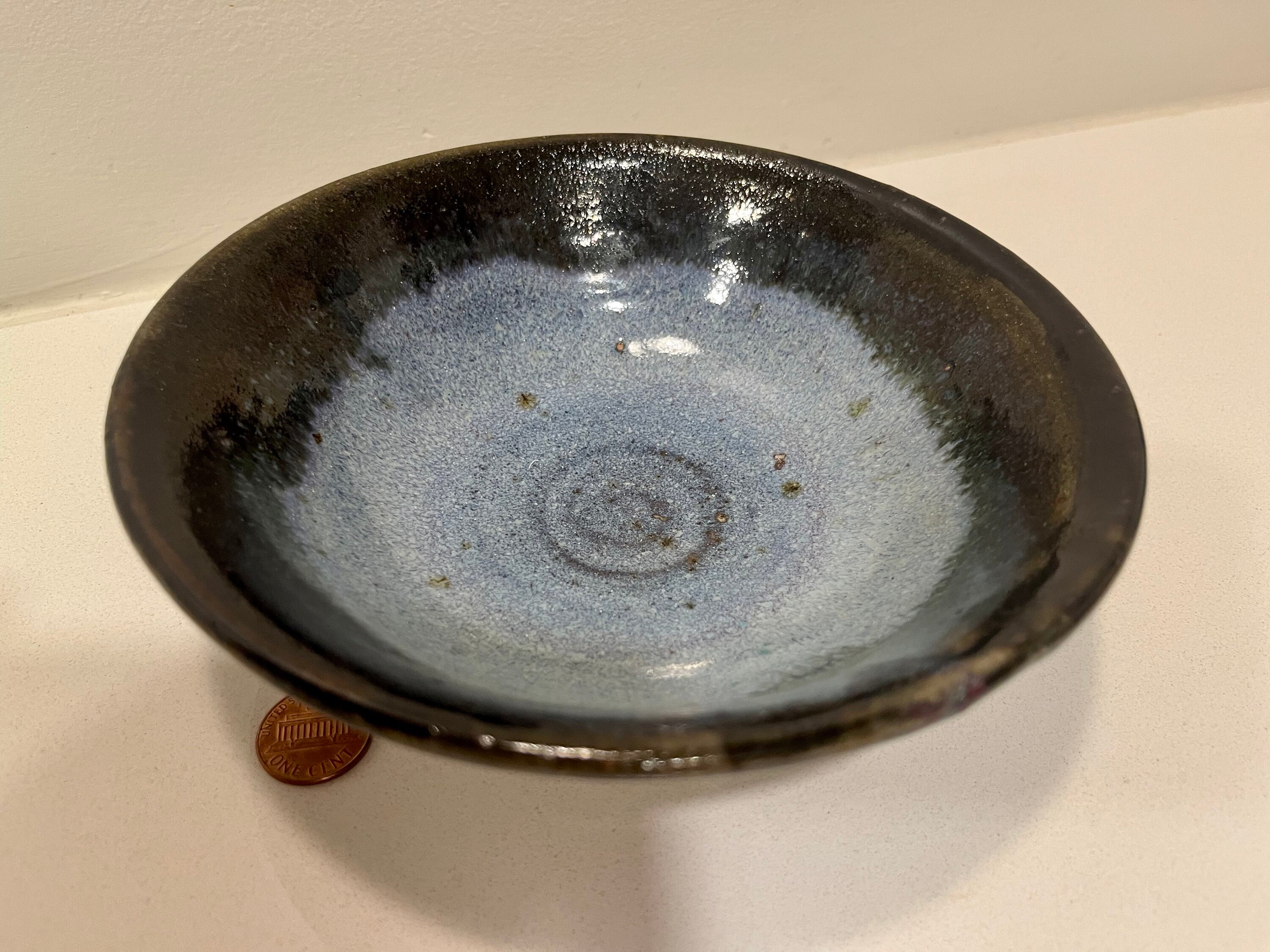 Highland Pottery Vintage Blue and Grey Glaze Stoneware Bowl / - Etsy