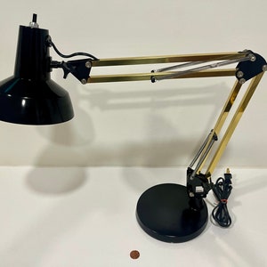 Electrix Vintage Black Enamel & Brass Chrome Architects Desk, Table or ...