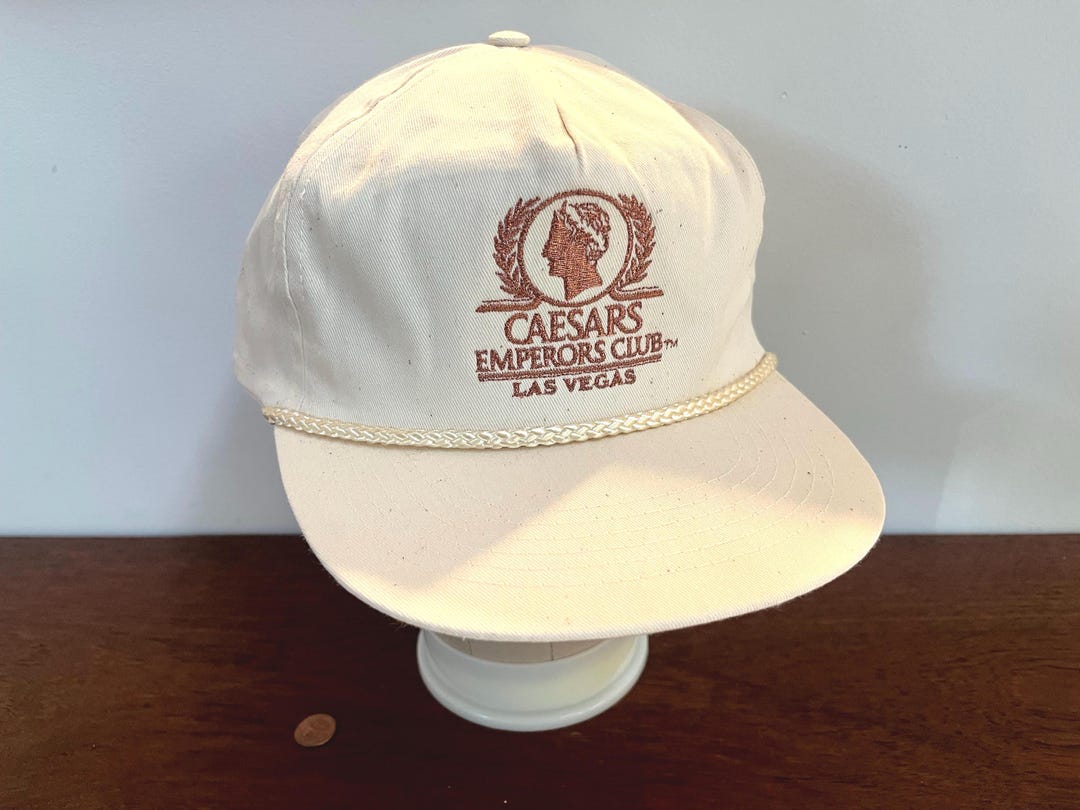 Vintage White & Bronze Cameo Brand Caesars Emperor Club Snap-back Hat ...
