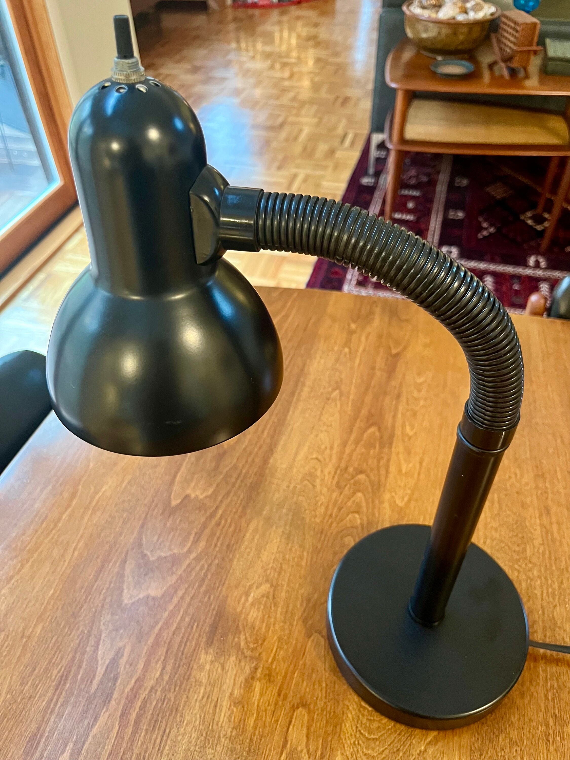 Gooseneck Vintage Matte Black Table or Desk or Task Lamp Modern Mcm ...