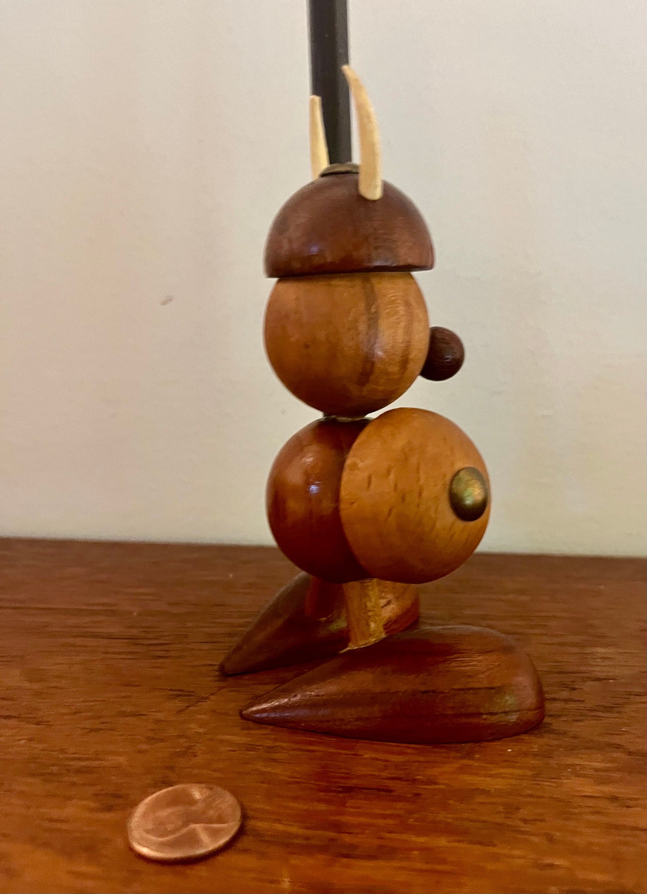 Danish Teak, Rope, & Metal Vintage Viking Figurine Pencil Holder in the ...