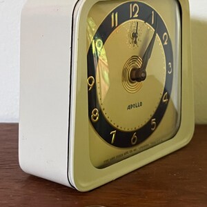 Lux Clock MFG Co. Vintage Cream Metal Case, Cream Blue & Gold Face ...