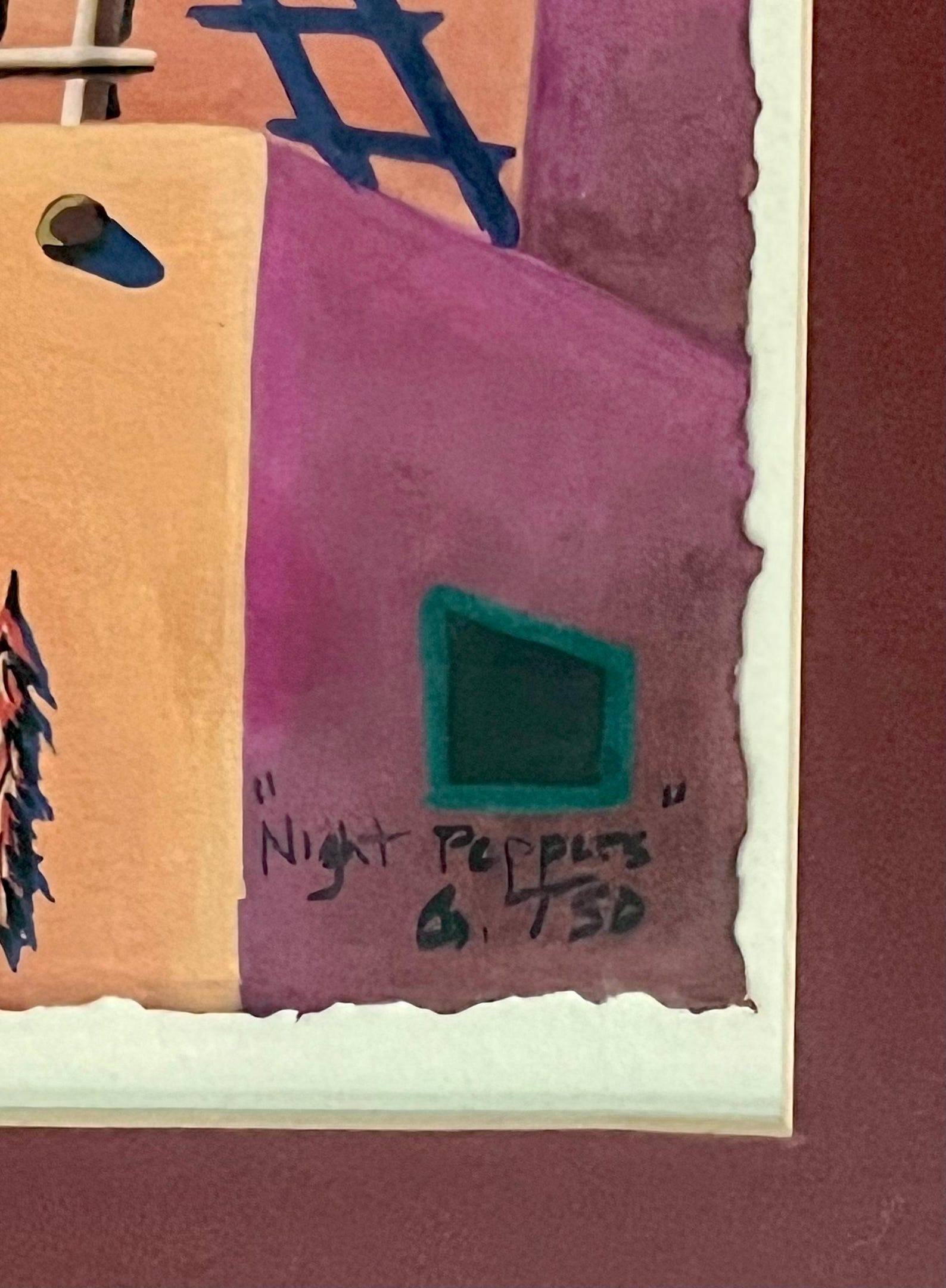 Tso (geraldine) Original Watercolor Painting of Peppers and a Pueblo ...