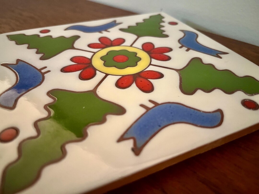 Besheer Art Tile, Trivet, Coaster, Wall Display Vintage Blue Bird and ...