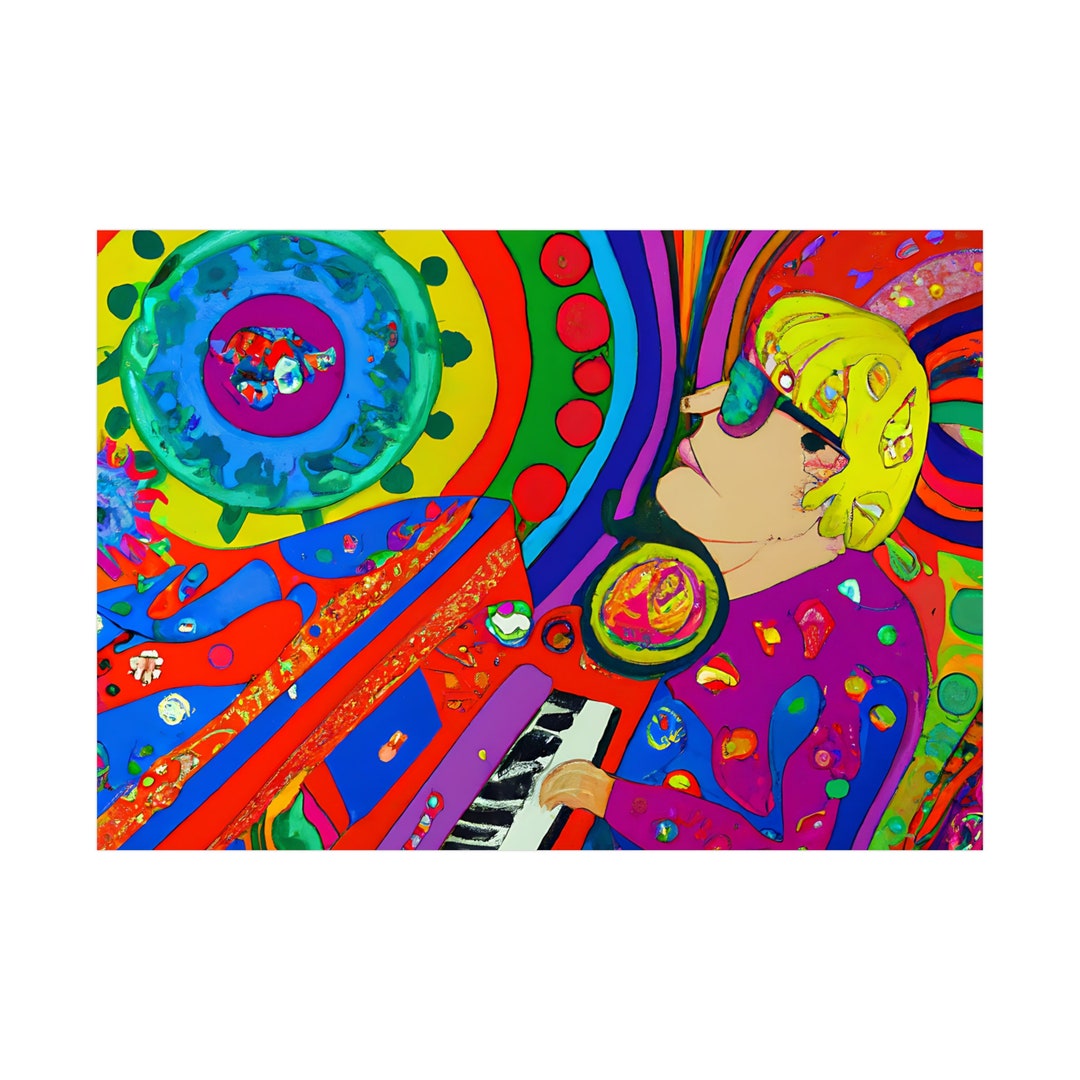 Psychedelic Rocket Man: Peter Max-inspired Fine Art Print of - Etsy