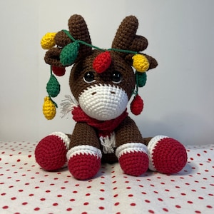 Christmas Reindeer, PDF Crochet Pattern, Crochet Christmas Decoration ...