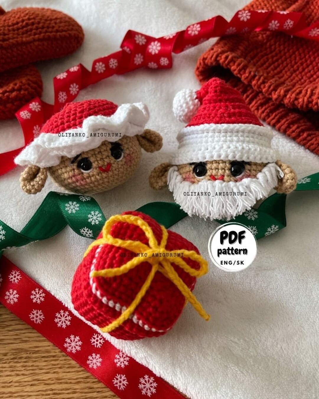 Santa Crochet Pattern, Crochet Christmas Tree Ornament, Christmas ...