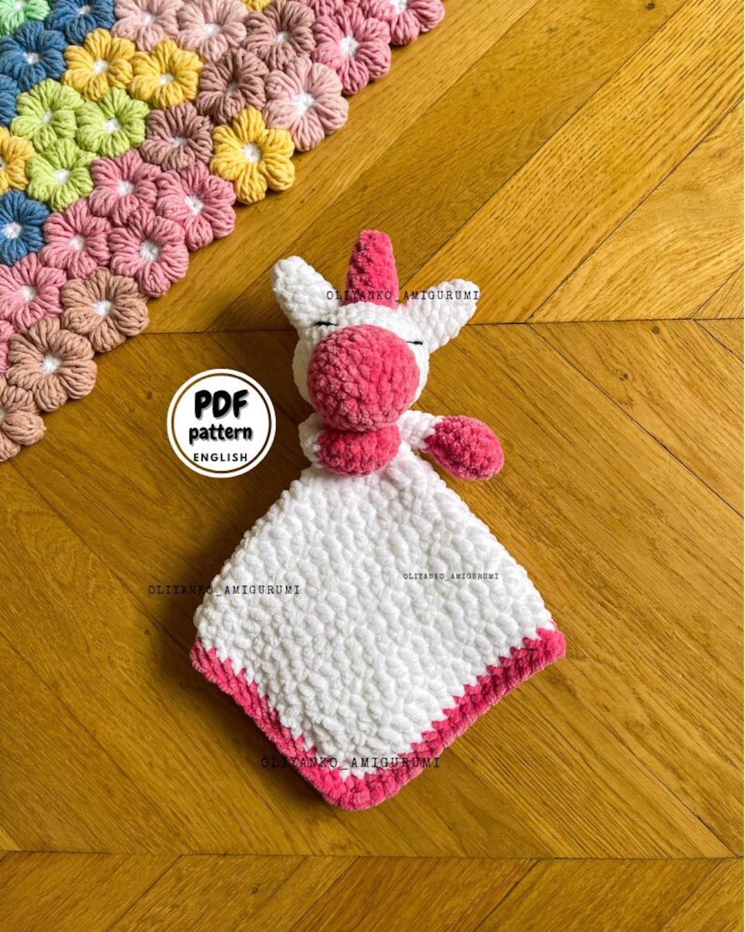 Crochet Unicorn Lovey, Crochet Baby Blanket, Crochet Lovey for Baby ...