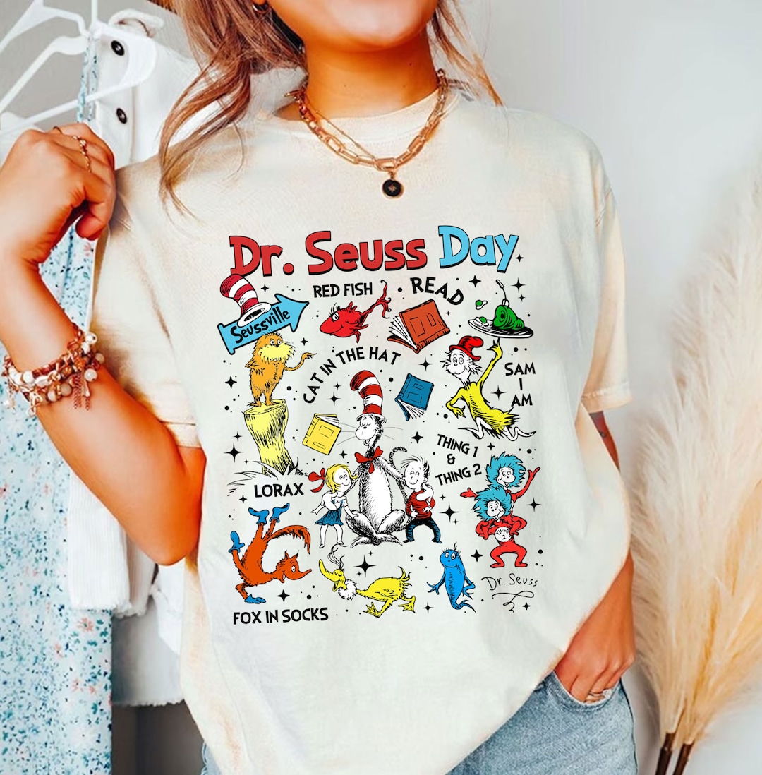 Dr. Seuss Day Shirt, Dr.seuss Characters Shirt, Read Across America Day ...