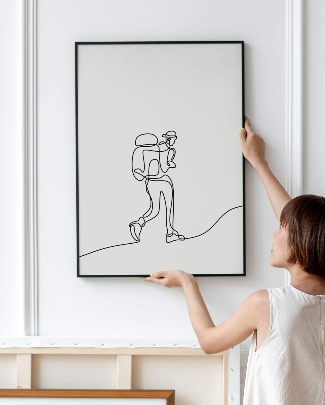 Camino De Santiago Print: Pilgrim Line Art, Hiking Poster - Etsy