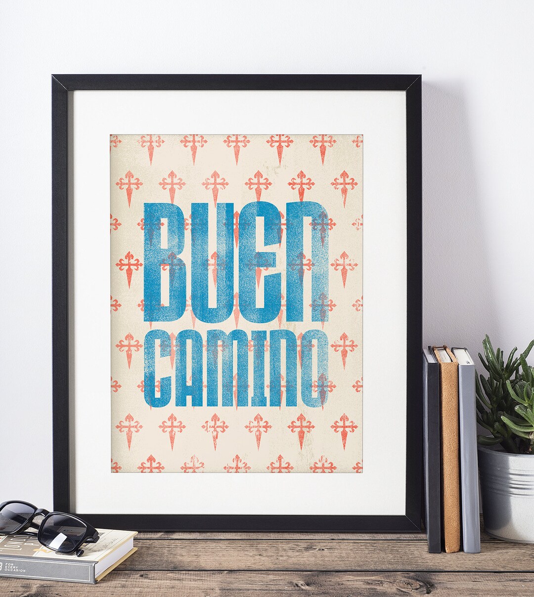 Buen Camino Print: Camino De Santiago Poster, St. James Cross - Etsy