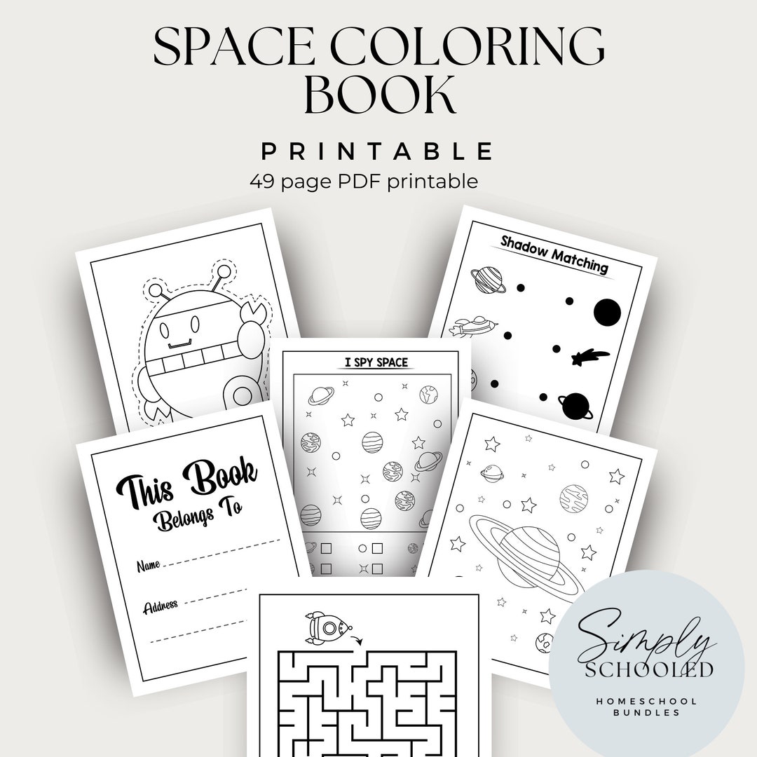 Space Coloring Book, Homeschool, Education, Planets, Galaxy - Etsy