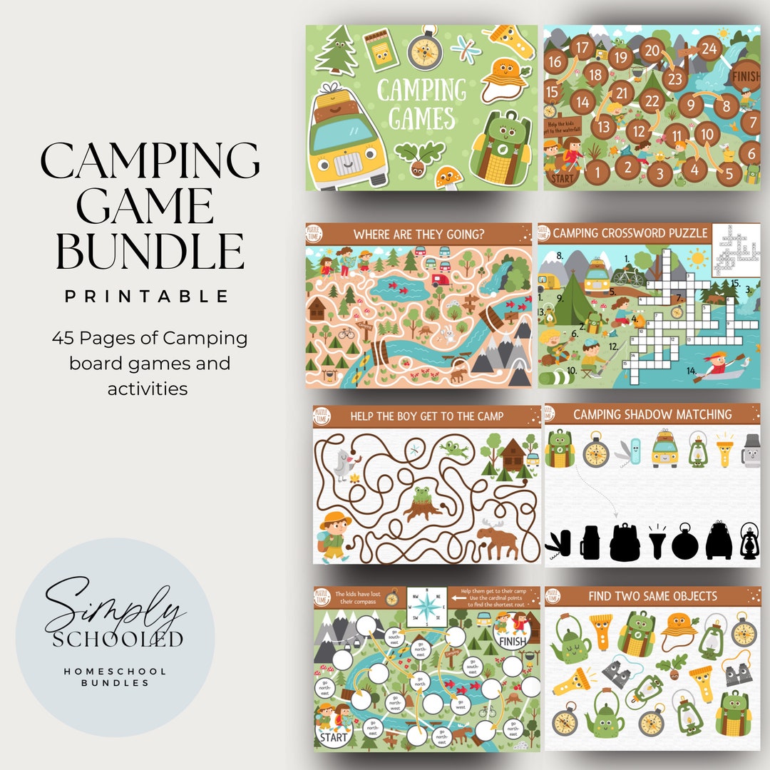 Camping Games Bundle, Homeschool, Games, Activity, Preschool ...