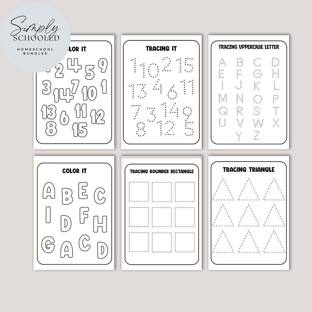Tracing Printable, Preschool, Kindergarten, Toddler, Homeschool - Etsy