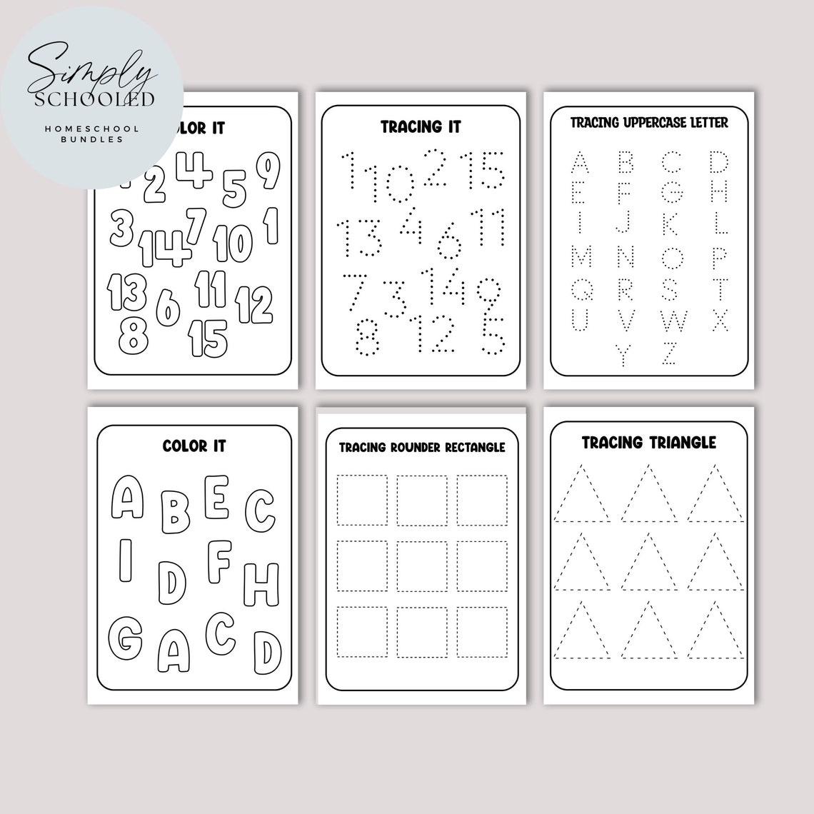 Tracing Printable, Preschool, Kindergarten, Toddler, Homeschool - Etsy