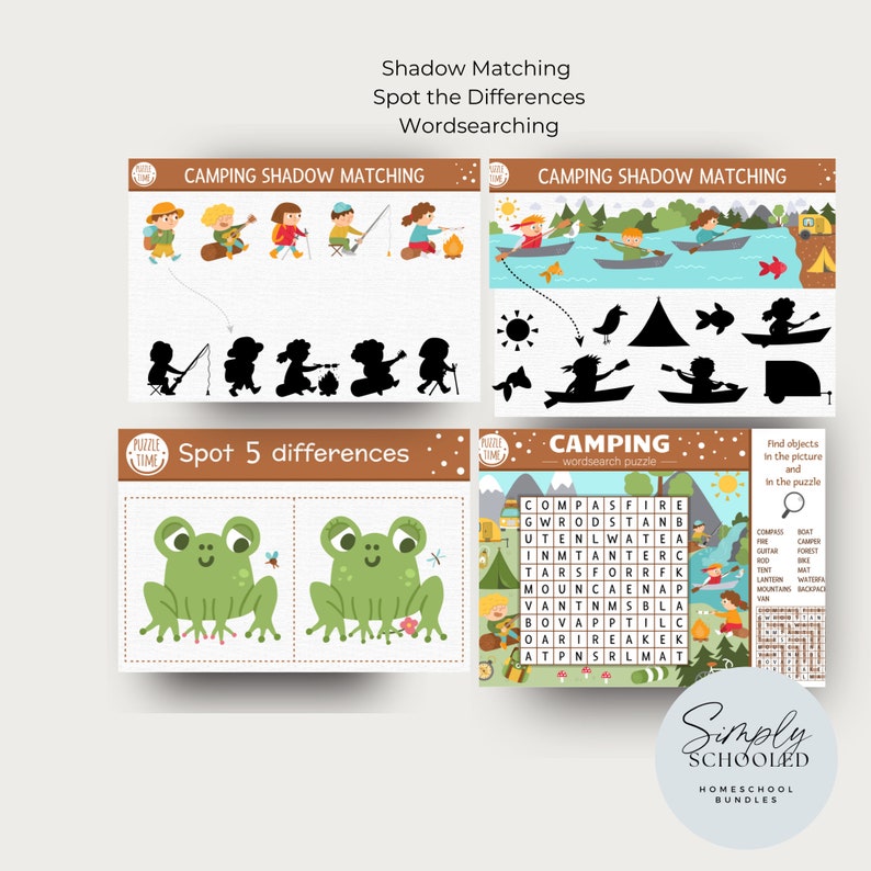 Camping Games Bundle, Homeschool, Games, Activity, Preschool ...