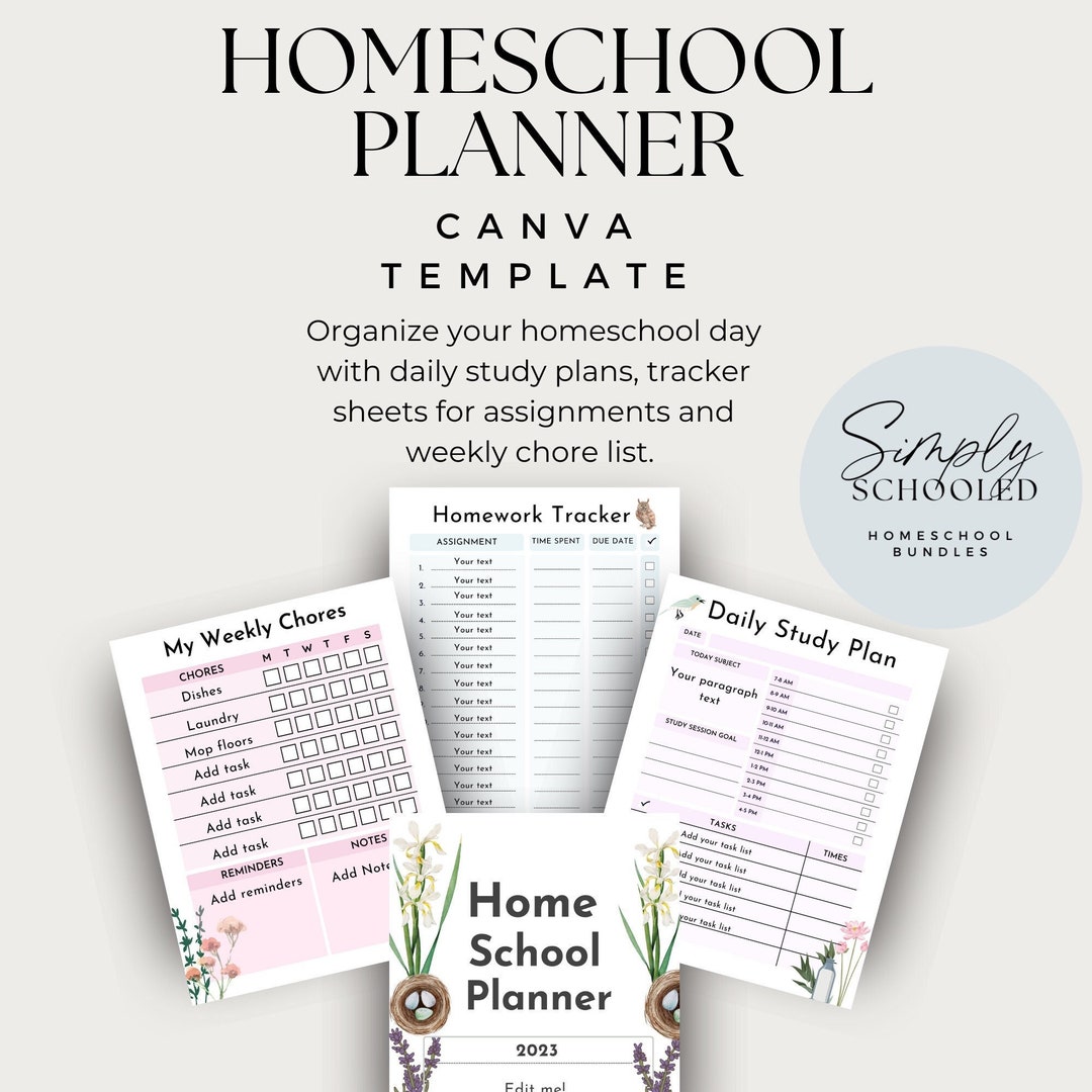 Homeschool Planner, Daily Schedule, Chores, Task List, Kindergarten ...