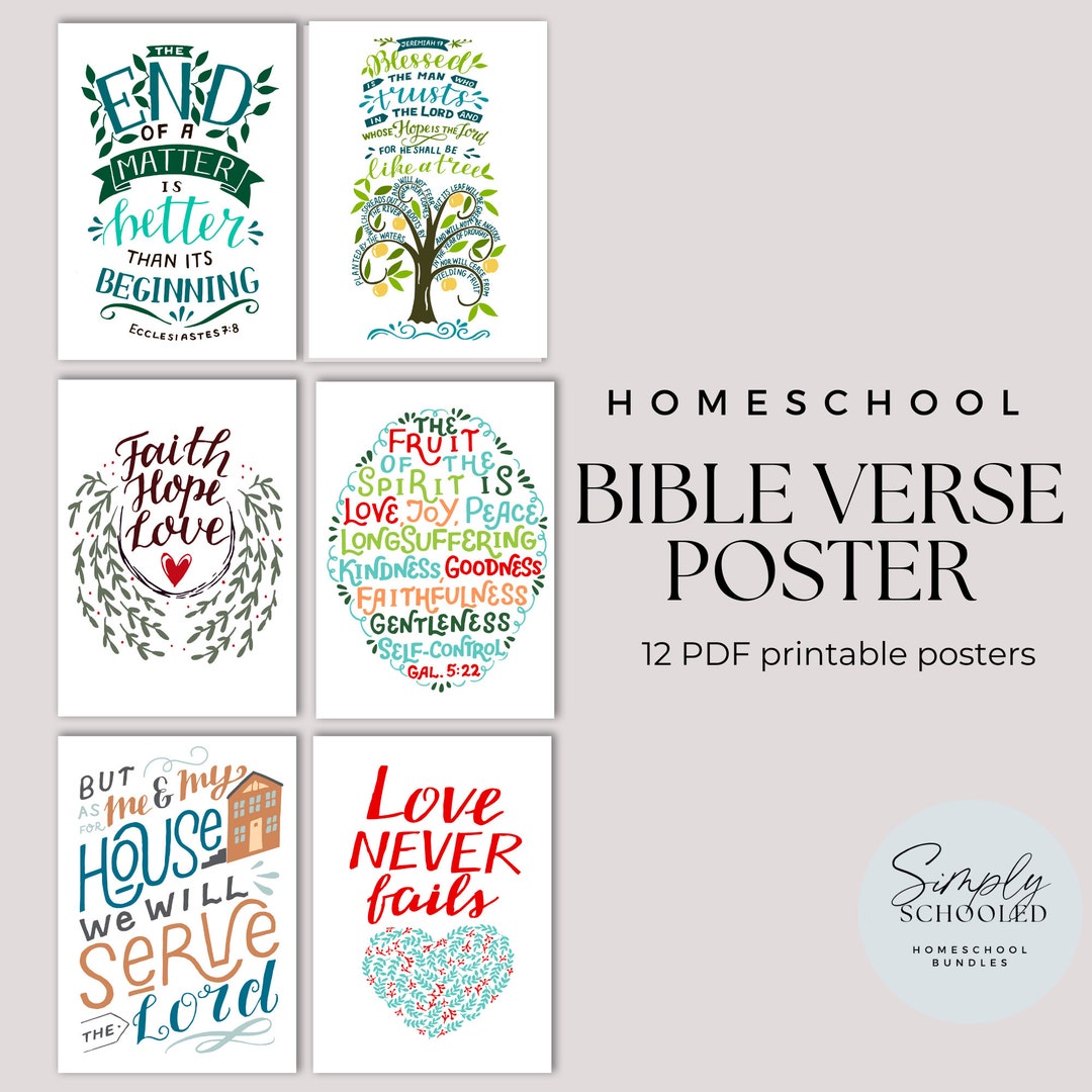 Bible Verse Posters, Homeschool, Sunday School, Faith - Etsy