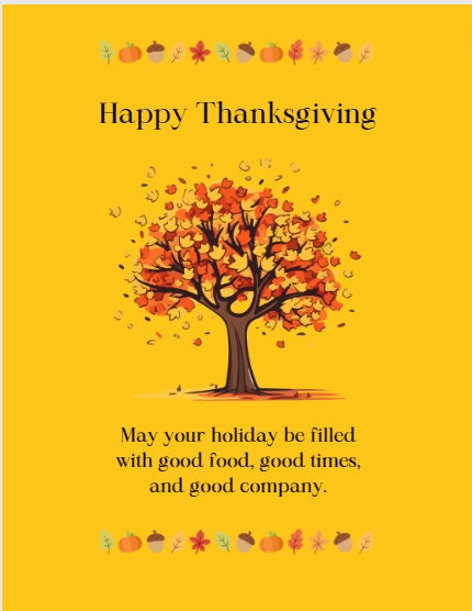 Cute Happy Thanksgiving Card - Etsy