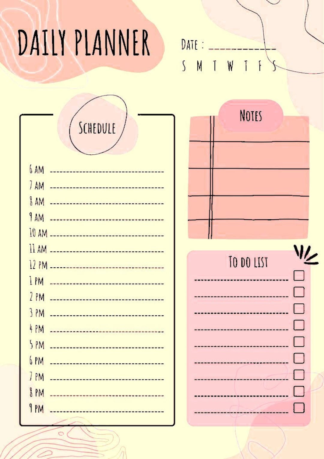 Cute Day Planner (multiple Colors and Customizable) - Etsy