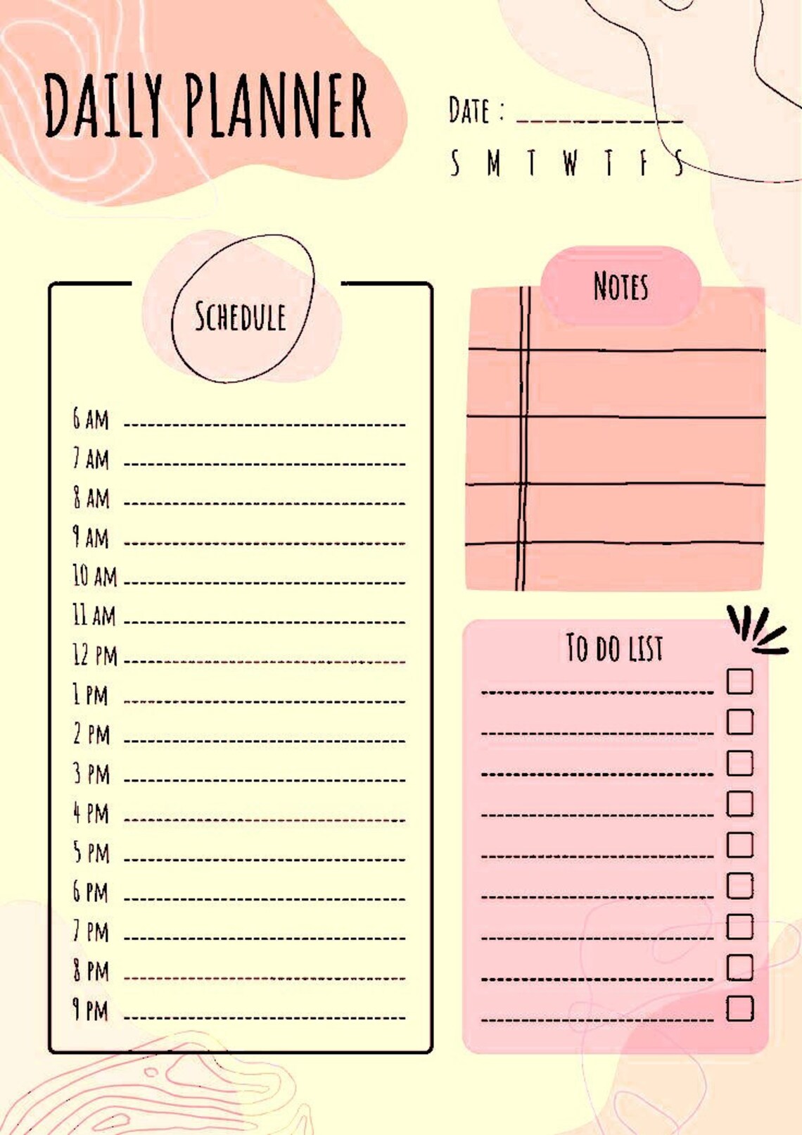 Cute Day Planner (multiple Colors and Customizable) - Etsy