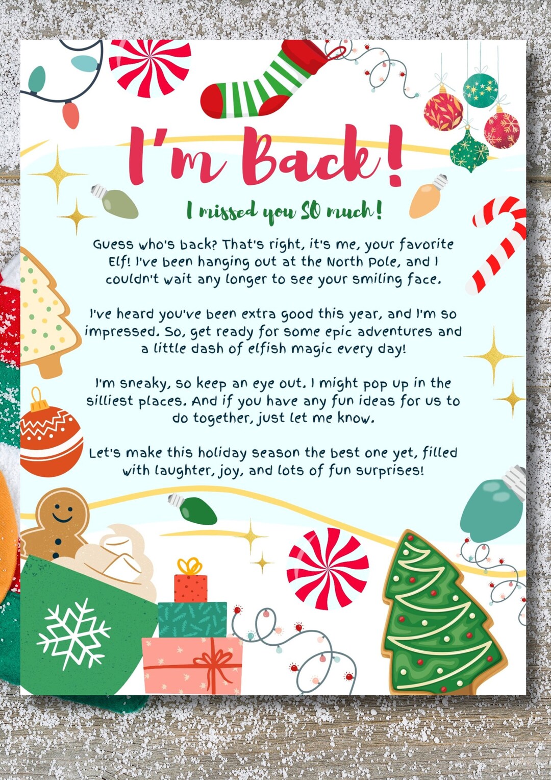 Carta de bienvenida de Elf On The Shelf Carta de Navidad de descarga ...