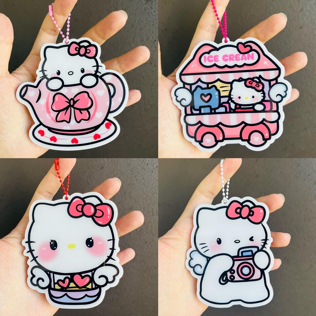 Hellokitty Acrylic Double Sided Paint Shaker Shakeable Keychain ...