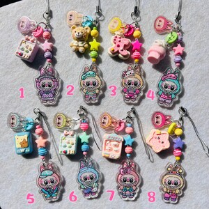 Labubu Popmart Double Sided Acrylic Phone Charm Keychain Bagcharm - Etsy