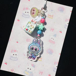 Labubu Popmart Double Sided Acrylic Phone Charm Keychain Bagcharm - Etsy