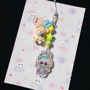 Labubu Popmart Double Sided Acrylic Phone Charm Keychain Bagcharm - Etsy