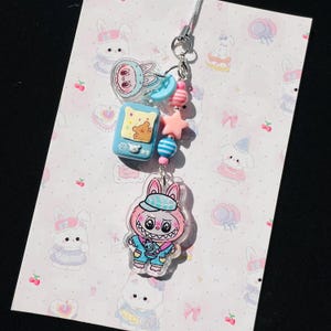 Labubu Popmart Double Sided Acrylic Phone Charm Keychain Bagcharm - Etsy
