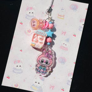Labubu Popmart Double Sided Acrylic Phone Charm Keychain Bagcharm - Etsy