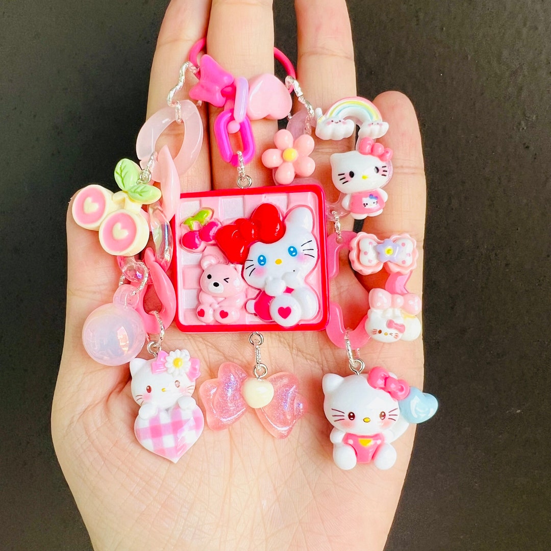 Sanrio Hellokitty Figure Phonecharm Phonestrap,phonechain Beaded,kpop Keychain,90's Accessories ...